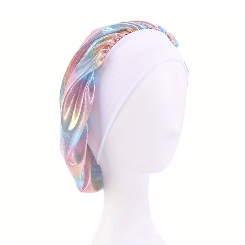 Trendy Laser Shiny Bonnet Hair Casual Sleeping - Temu Canada