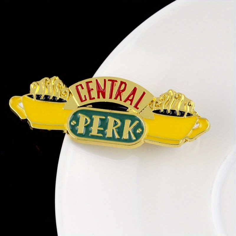 Letter "central Perk" Fashion Simple Alloy Brooch Badge Pin - Temu ...