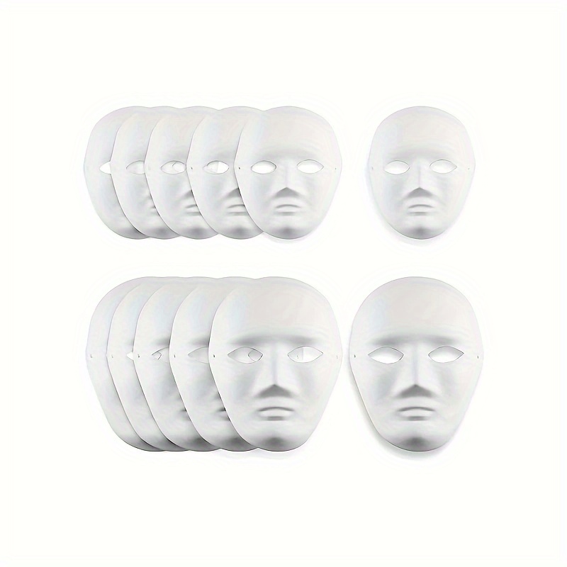 Diy Full Face Cosplay Mask White Diy Blank Painting Mask Hip - Temu New ...