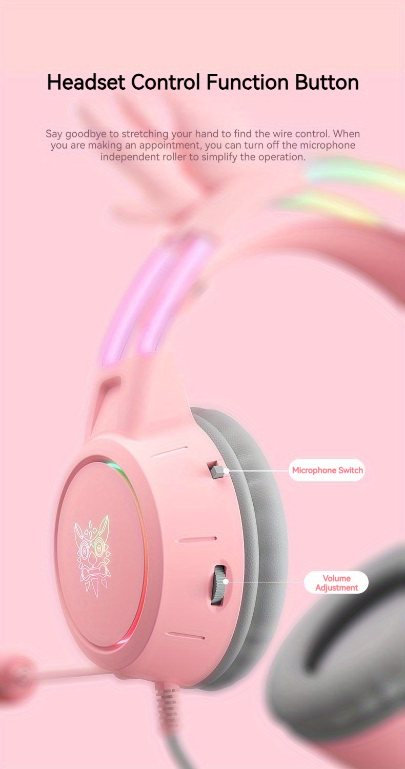 Onikuma ear Wired Gaming Earphone Microphone Illuminated - Temu