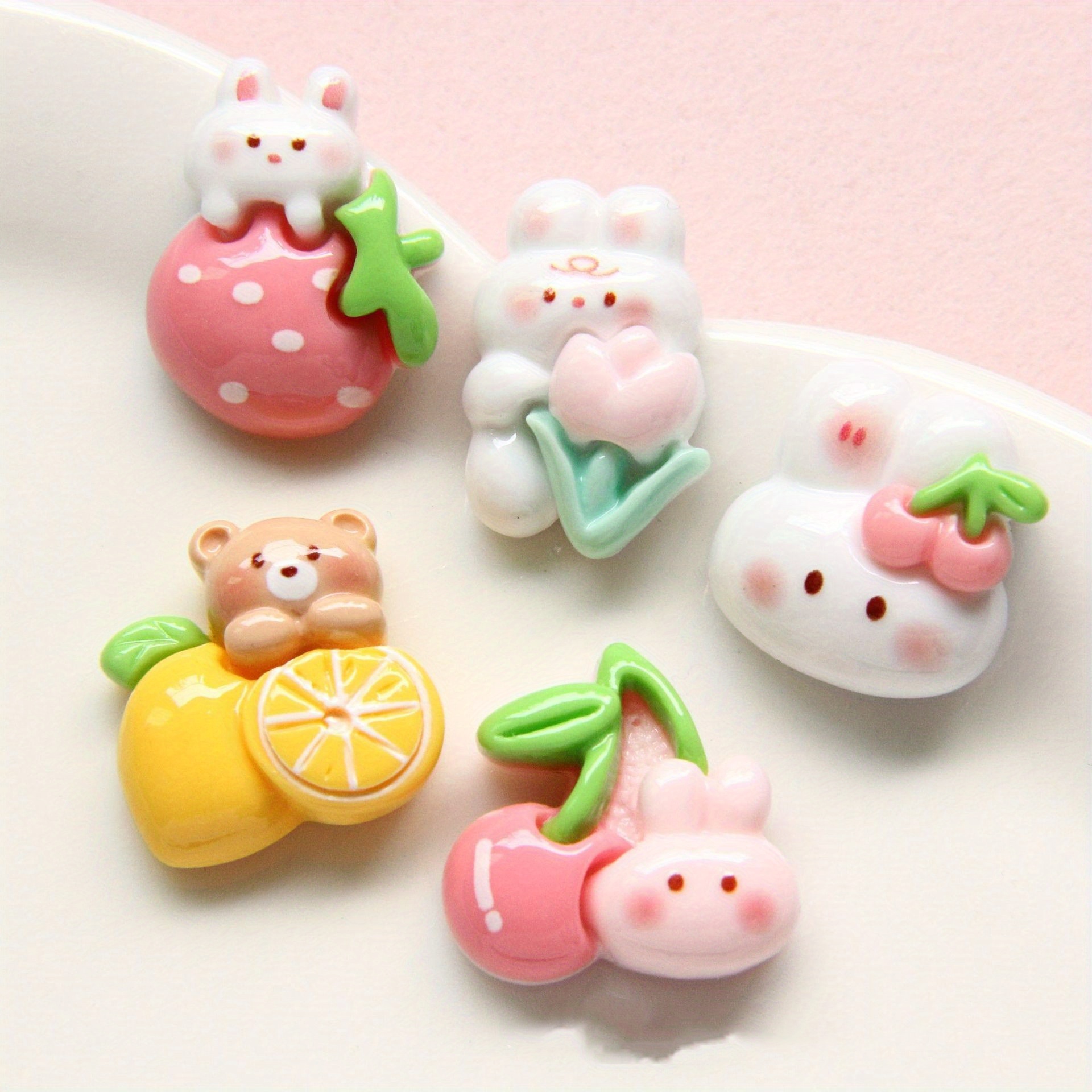 Resin Charms Lemon Rabbit Flat Back Decoration - Temu Norway