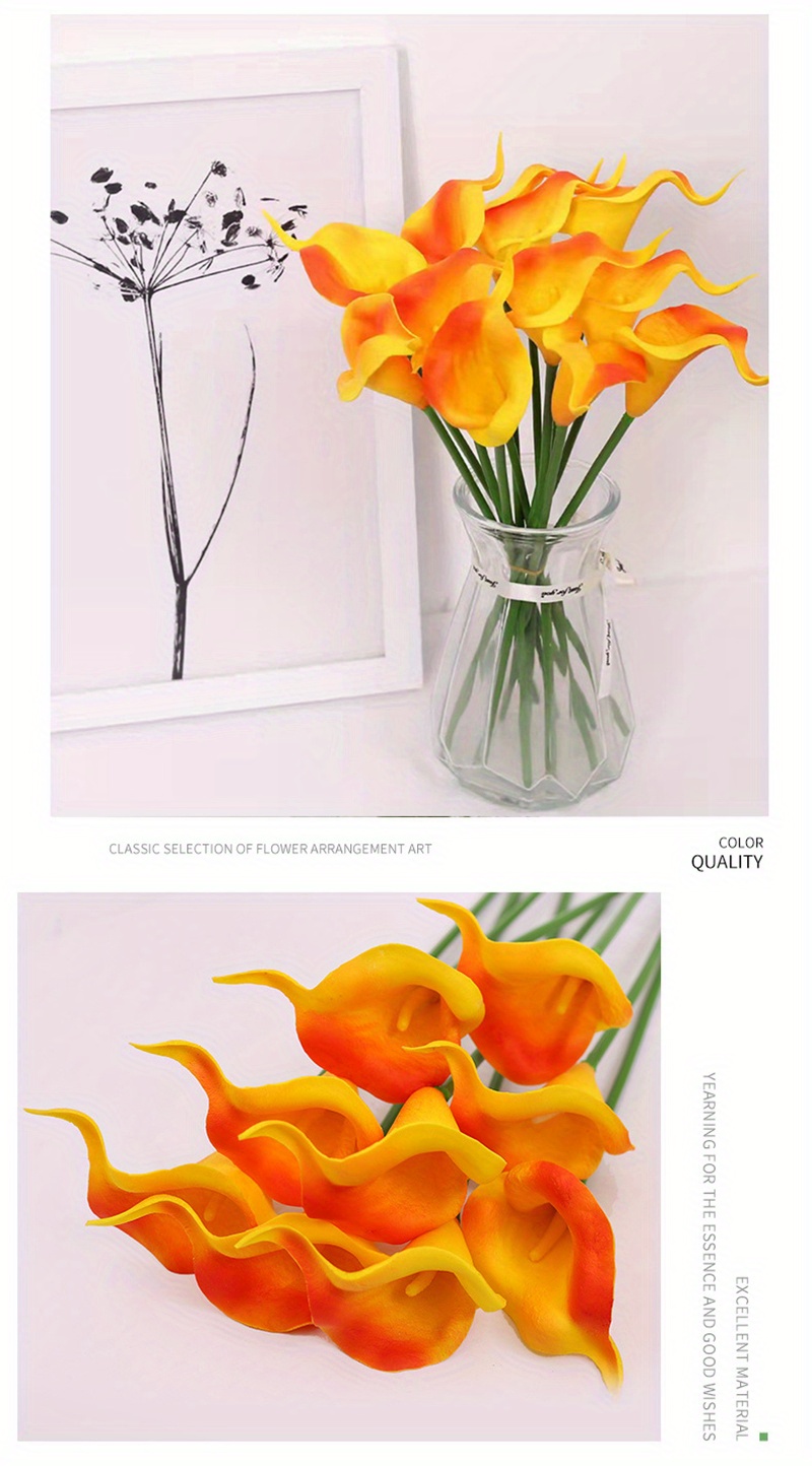 Artificial Calla Lily Flowers Real Touch Bouquet Wedding - Temu New Zealand