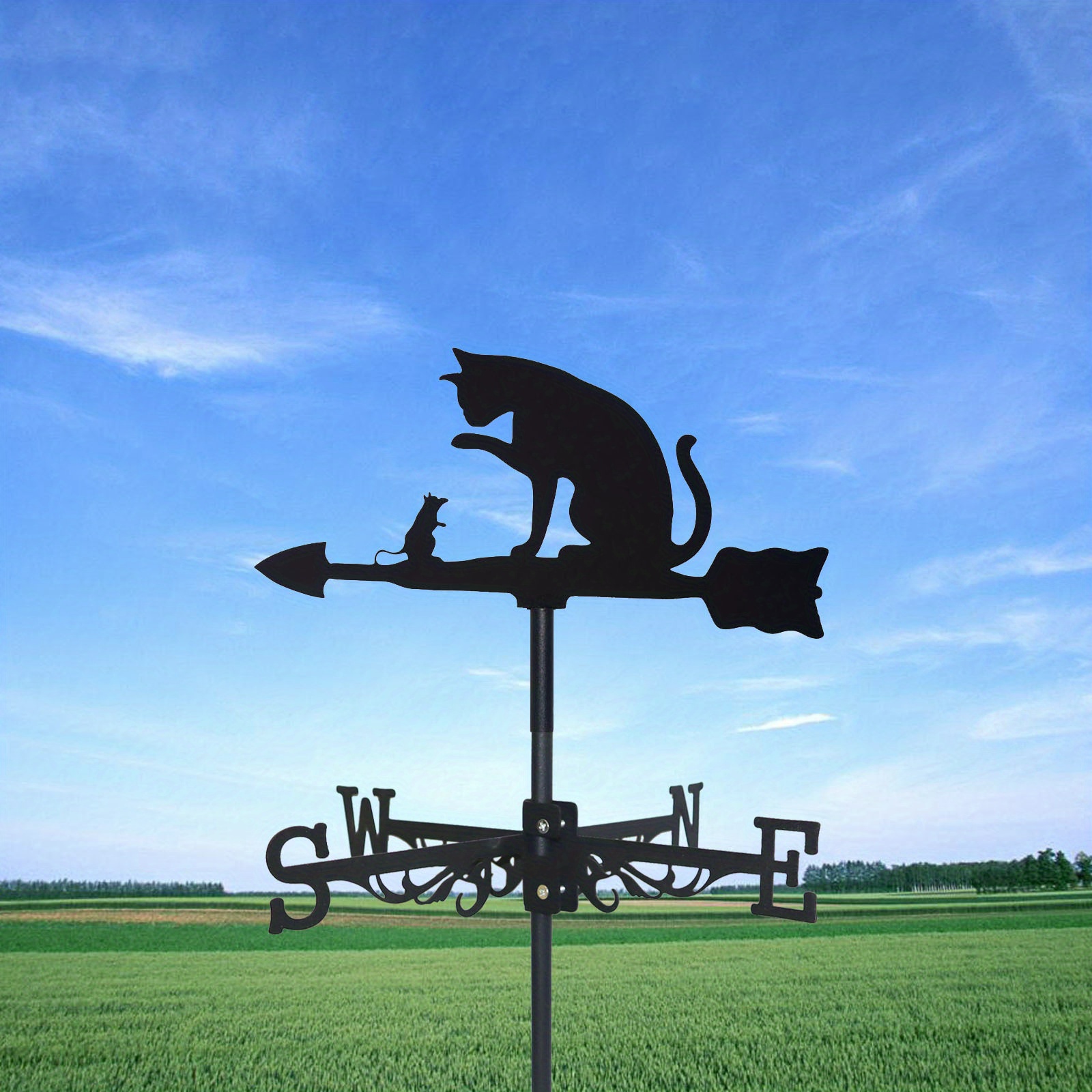 Stylish Animal Cat And Mouse Weather Vane Perfect For Garden Decoration ...