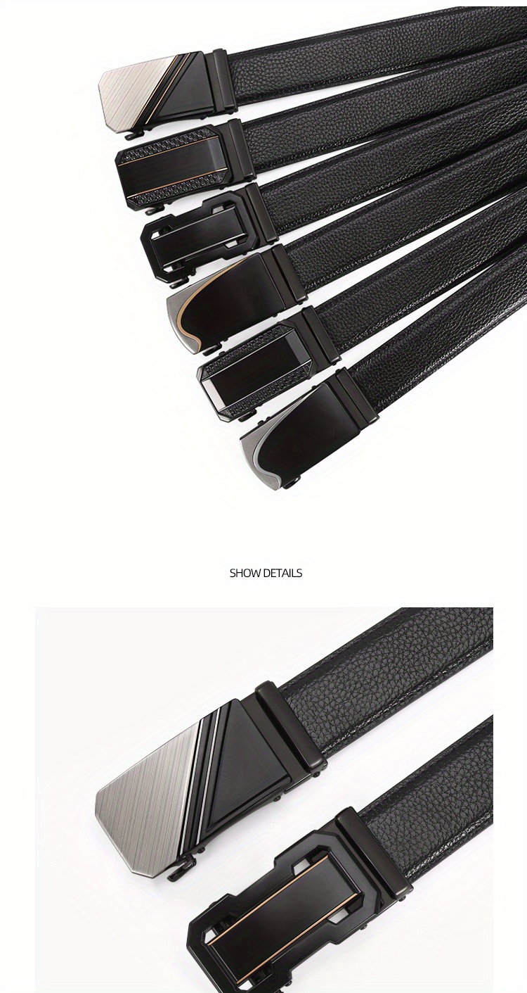 New Mens Genuine Leather Casual Belt Working Belt Automatic Jeans Belt ...