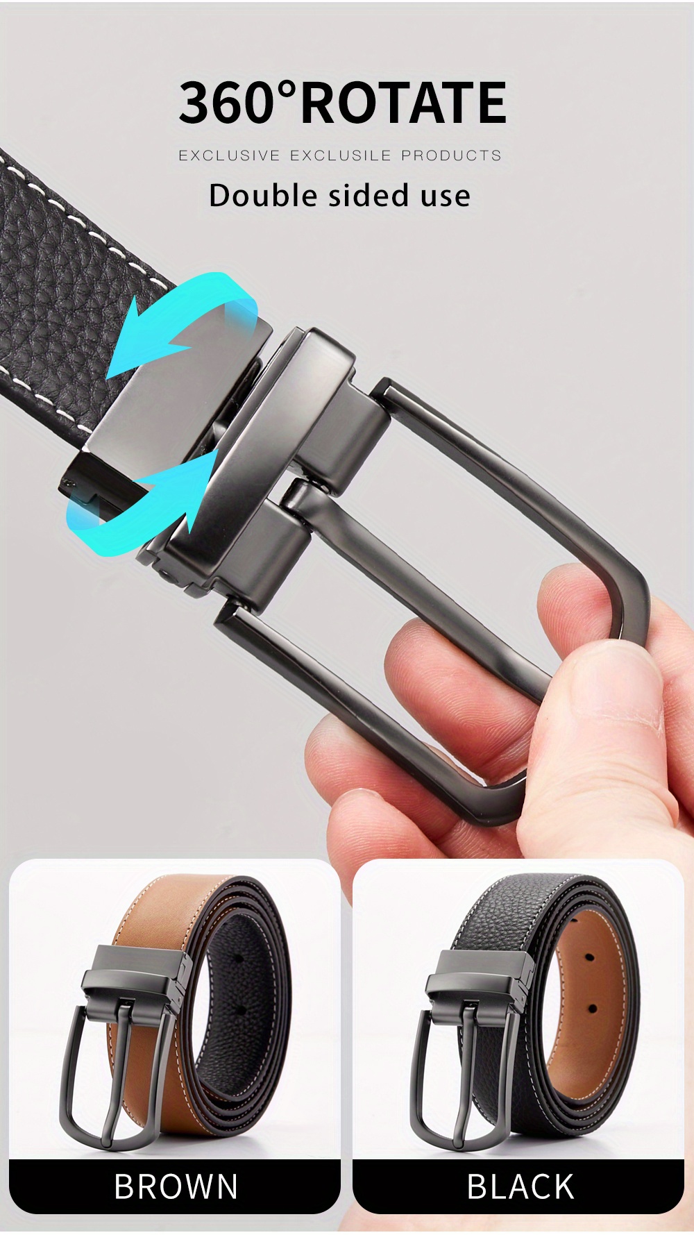 rotatable pin belt new mens casual business dual use belt exquisite ...