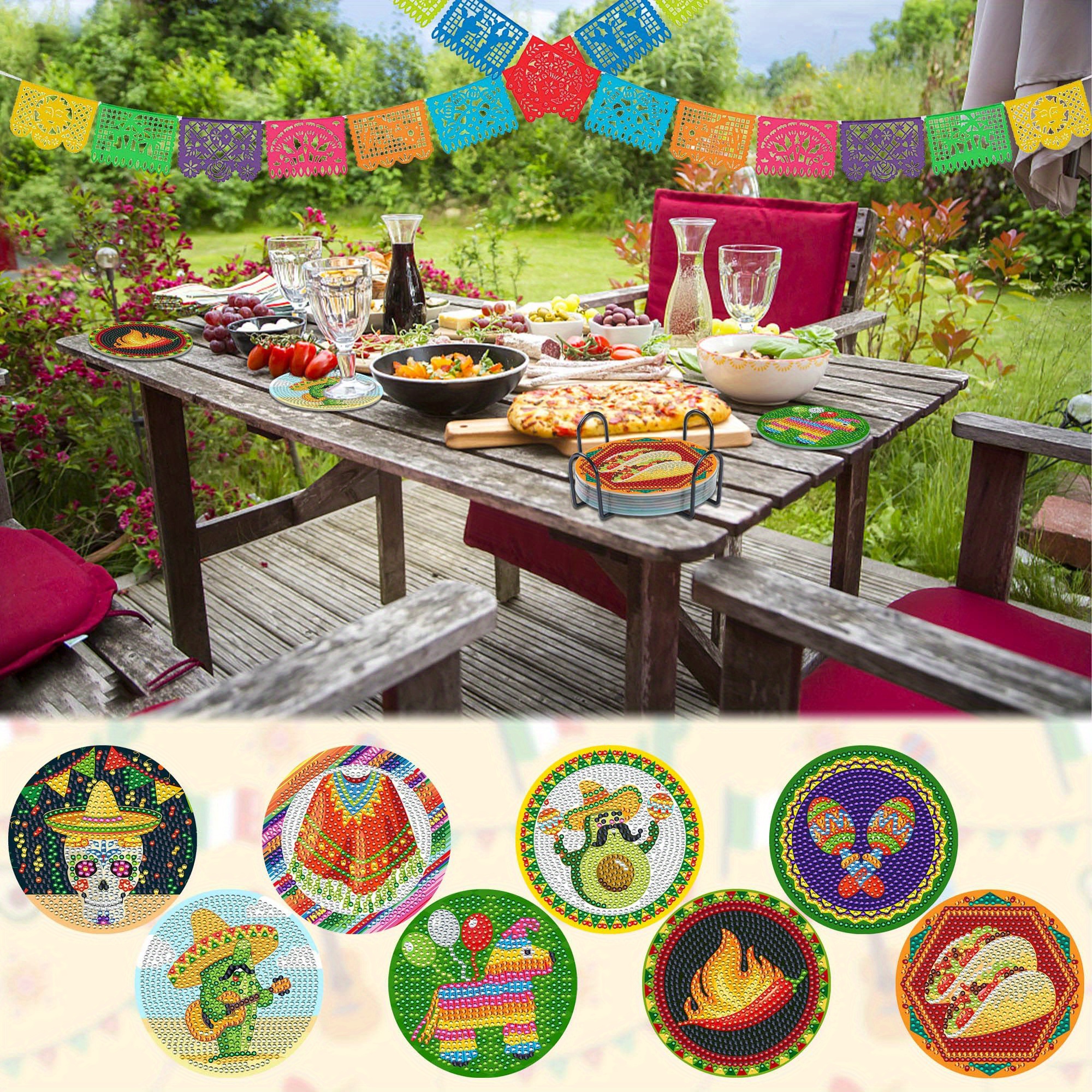 mexican style coasters kit diy 5d diamond - Temu Canada