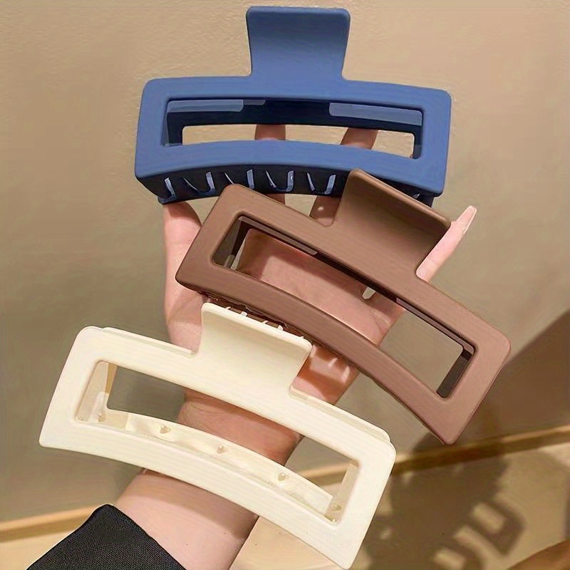 Large Frosted Rectangular Hair Claw Clips Hollow Hair Grab - Temu Ireland