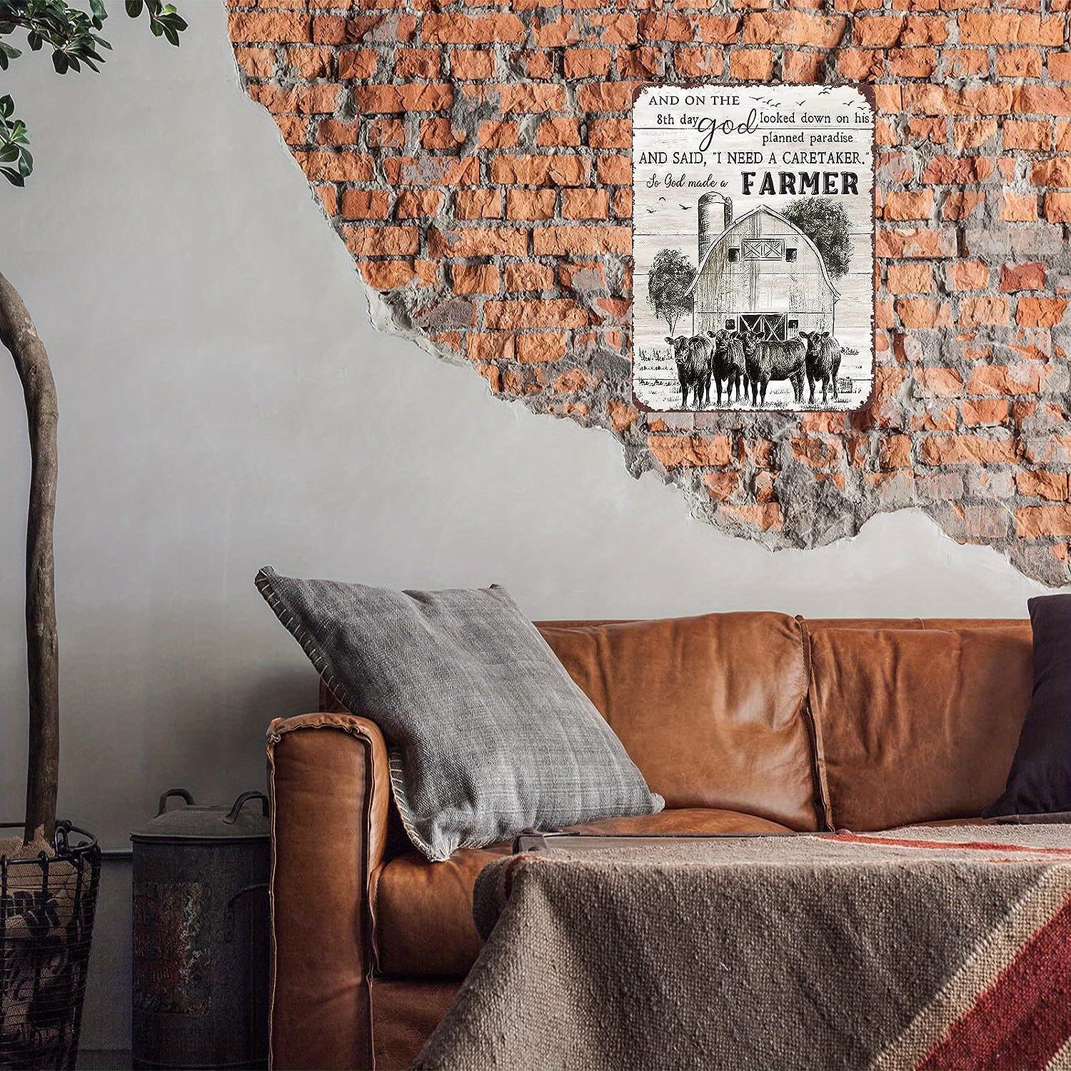 Metal Tin Retro Sign Farmhouse Cow God - Temu Australia