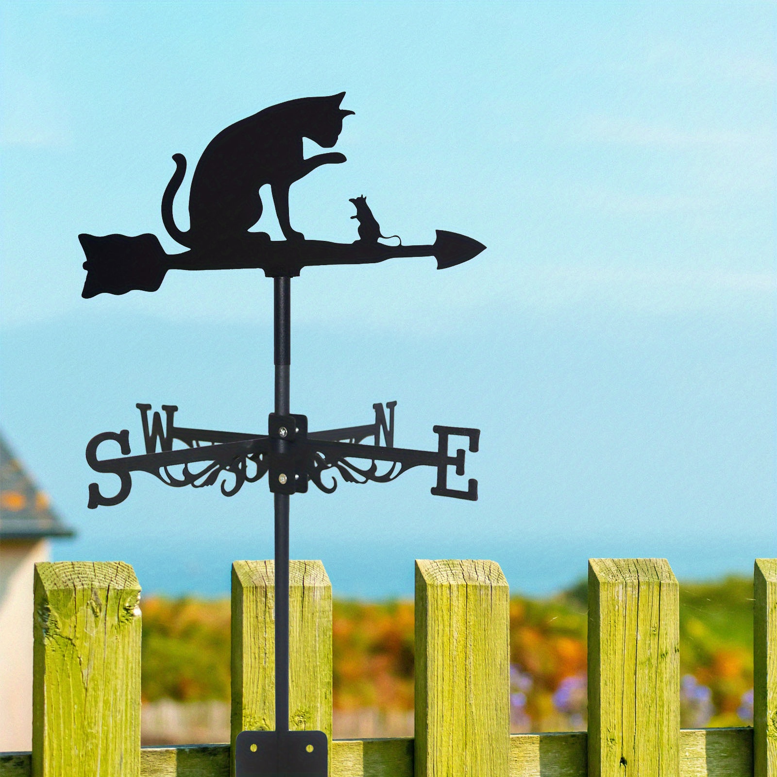 Stylish Animal Cat And Mouse Weather Vane Perfect For Garden Decoration ...
