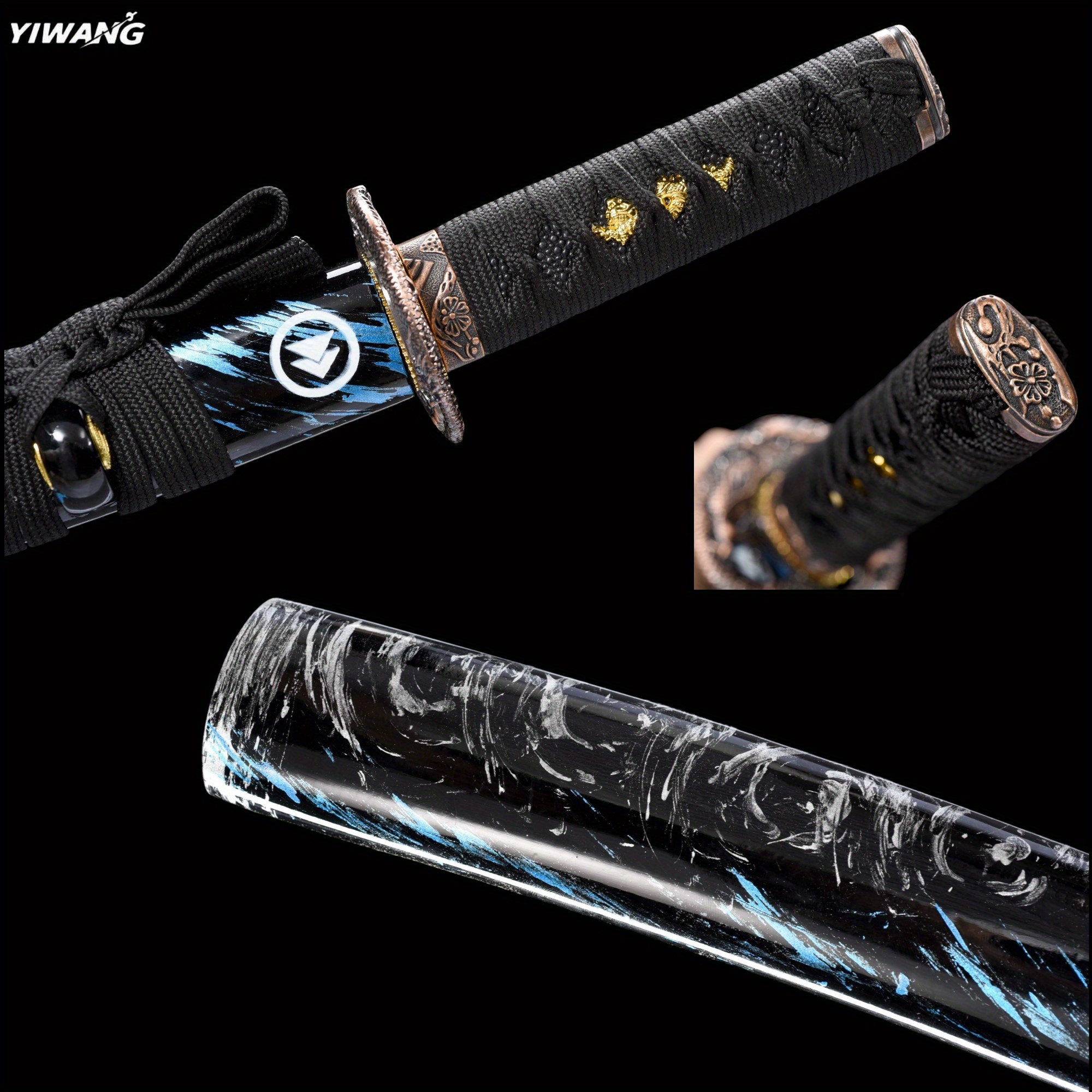 Sea Wave Japanese Samurai Katana Sword 1060 Carbon Steel - Temu