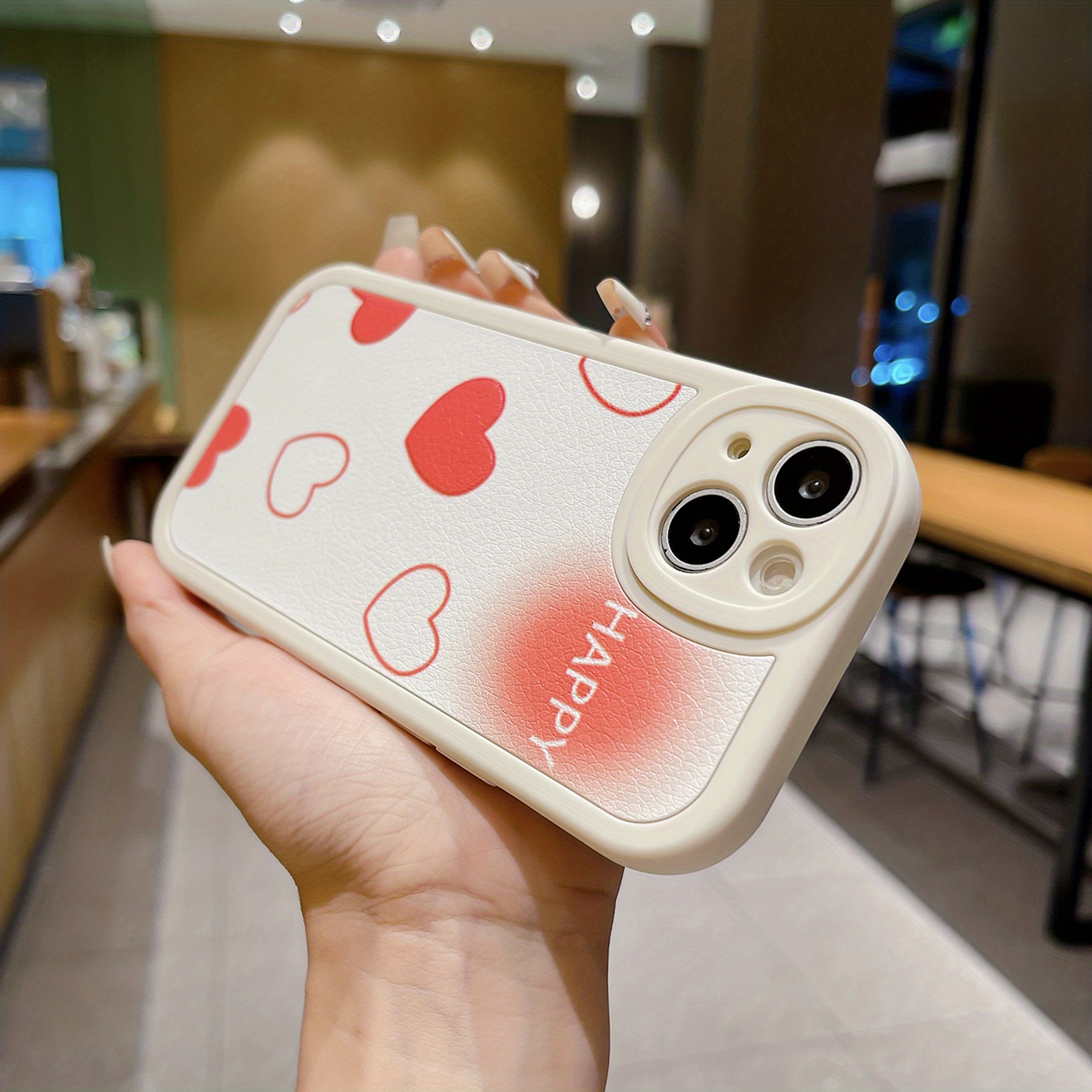 Faux Leather Love Colored Creative Pattern Shockproof And - Temu United ...