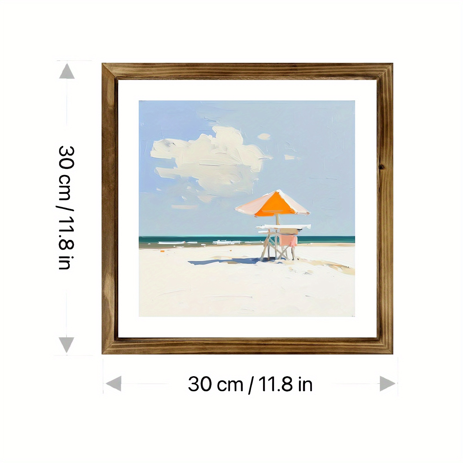 wooden frame painting summer beach shore square painting - Temu United ...