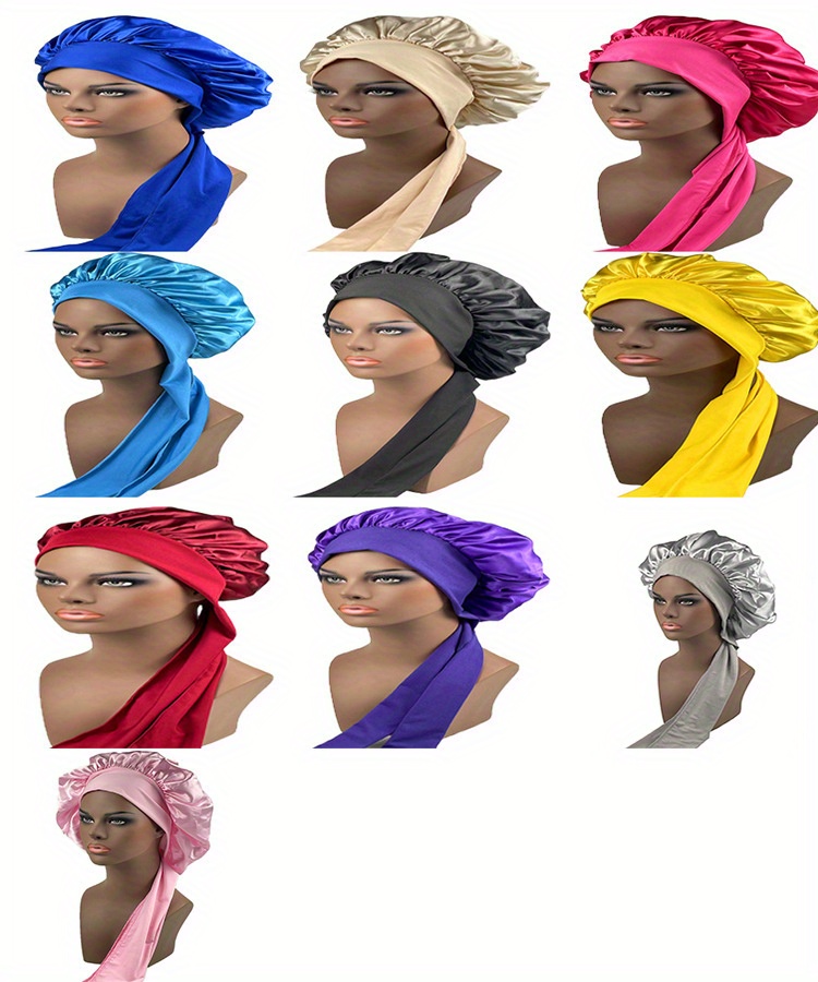 Solid Color Satin Bonnet Lightweight Elastic Sleeping Night - Temu Norway
