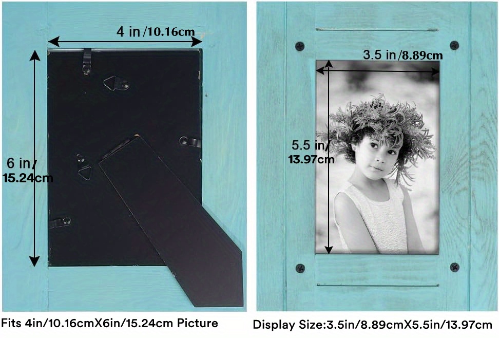 Turquoise Blue Frame Rustic Shabby Chic - Temu