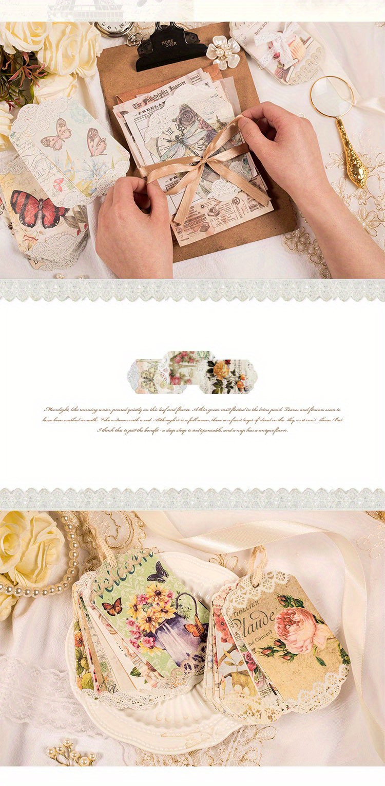 Special shaped Lace Material Paper Series Retro - Temu Australia
