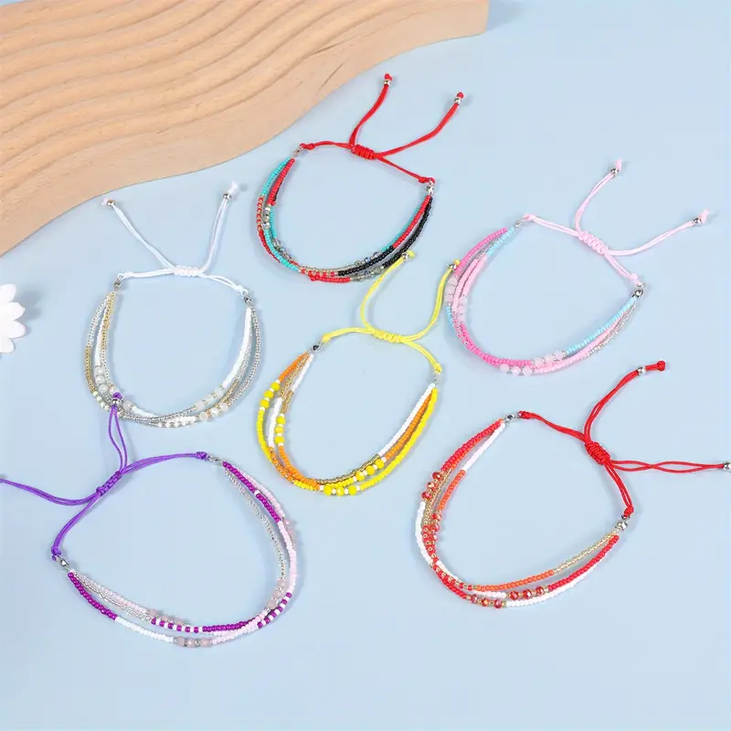 Gorgeous Bohemian Handmade Braided Multilayer Colorful Small Temu Canada