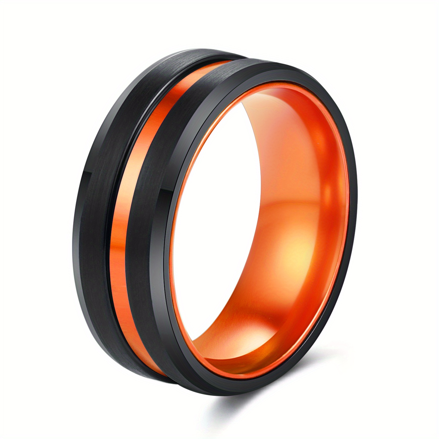 Tungsten Ring Men Black plated Wedding Band Comfort Fit - Temu Norway