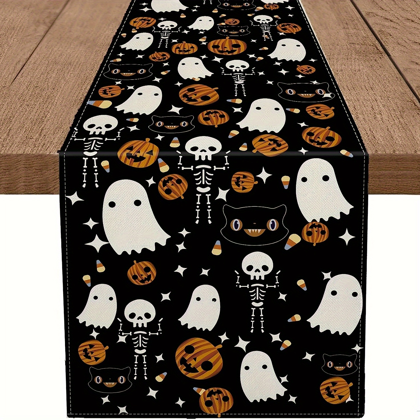 Halloween Table Runner Ghost Skeleton Ghost Pumpkin Table - Temu New ...