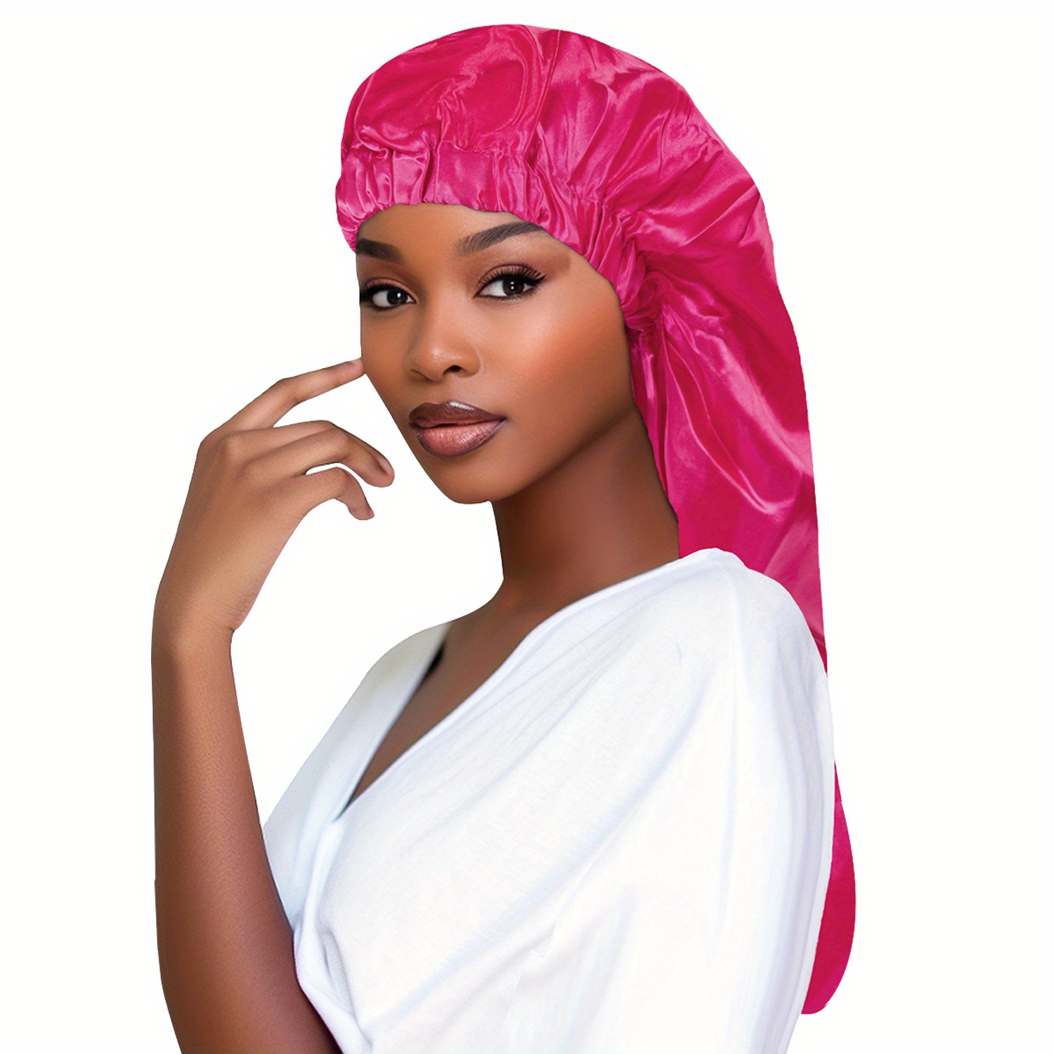 long satin bonnet silk bonnet hair bonnet sleeping long - Temu Netherlands