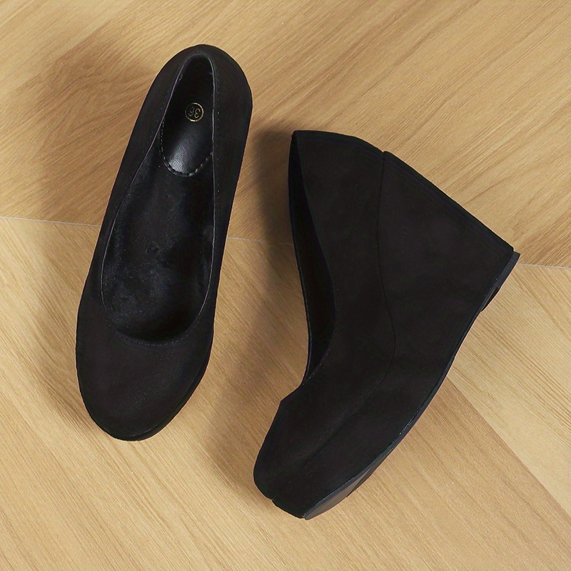 Women's Platform Wedge Heels Comfortable Plush Lined Warm - Temu