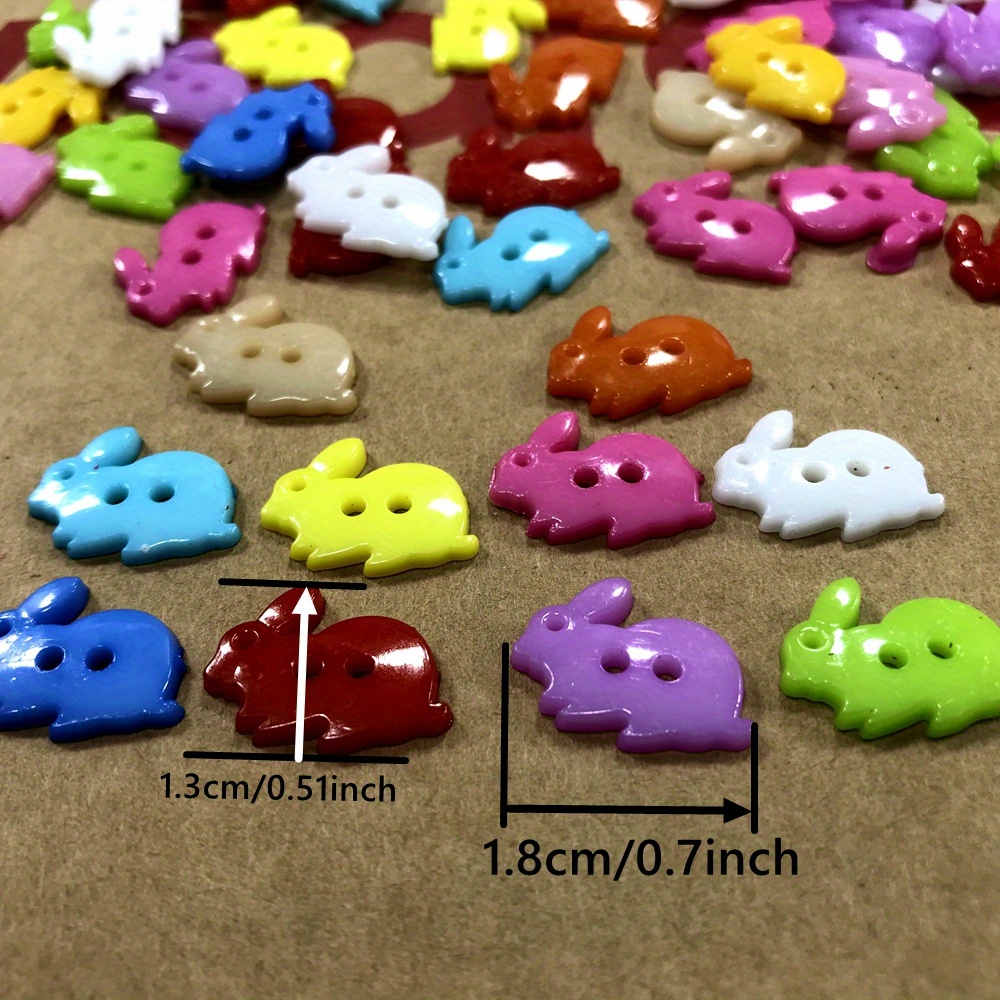 50pcs double eye plastic buttons colored rabbit buttons diy crafts ...