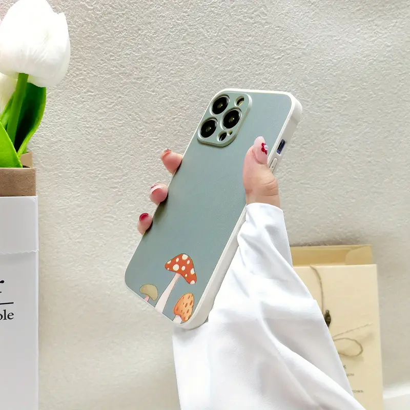 Creative Minimalist Mushroom Painted Phone Case: Shock Drop - Temu United Creative Minimalist Mushroom Painted Phone Case: Shock Drop - Temu United