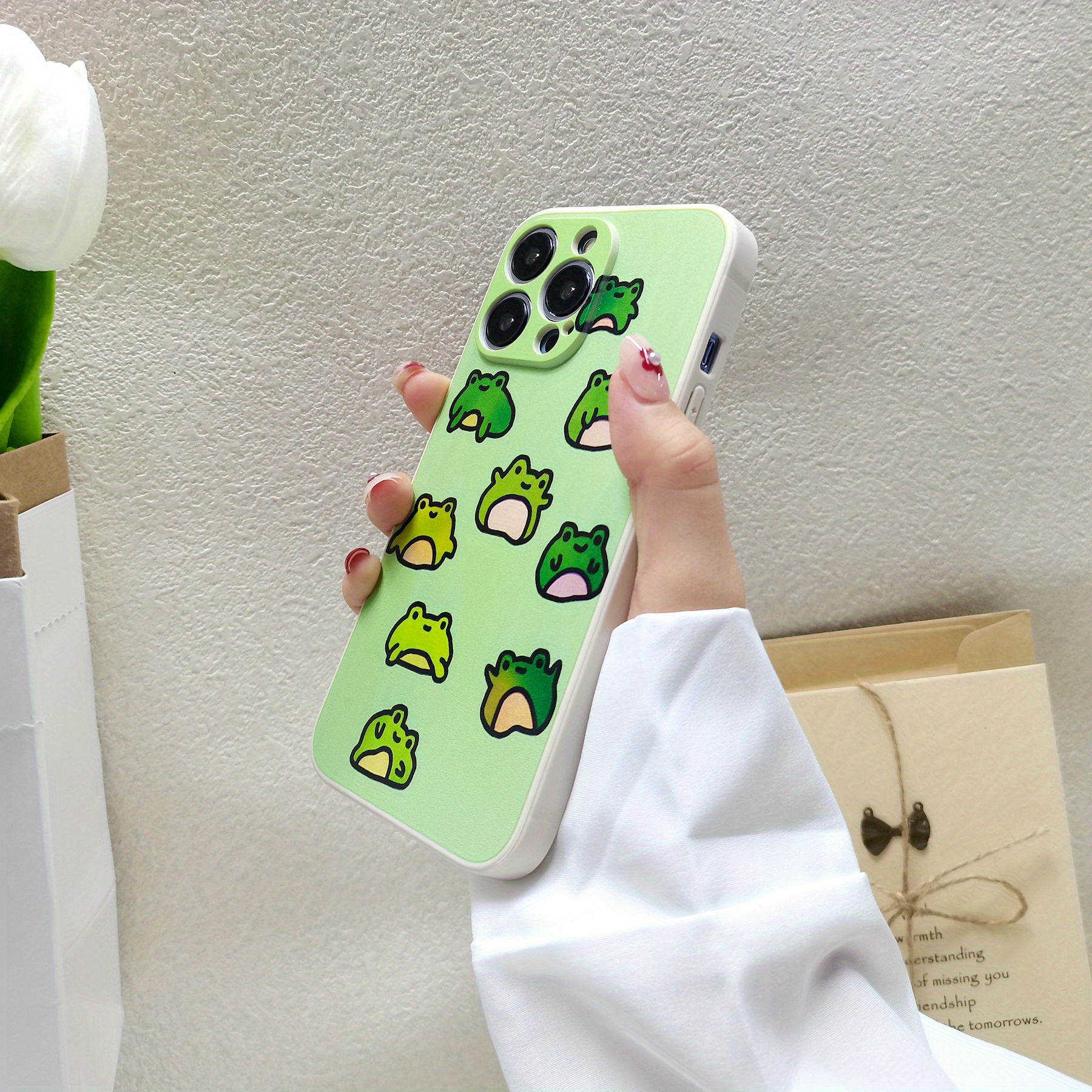 Creative Cute Frog Painted Phone Case: A Shockproof Drop - Temu Australia