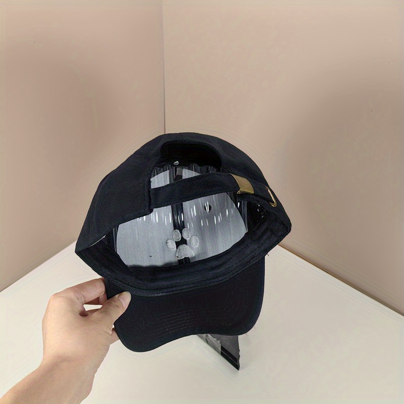 1pc black cartoon adjustable cute paw embroidered baseball cap for men ...