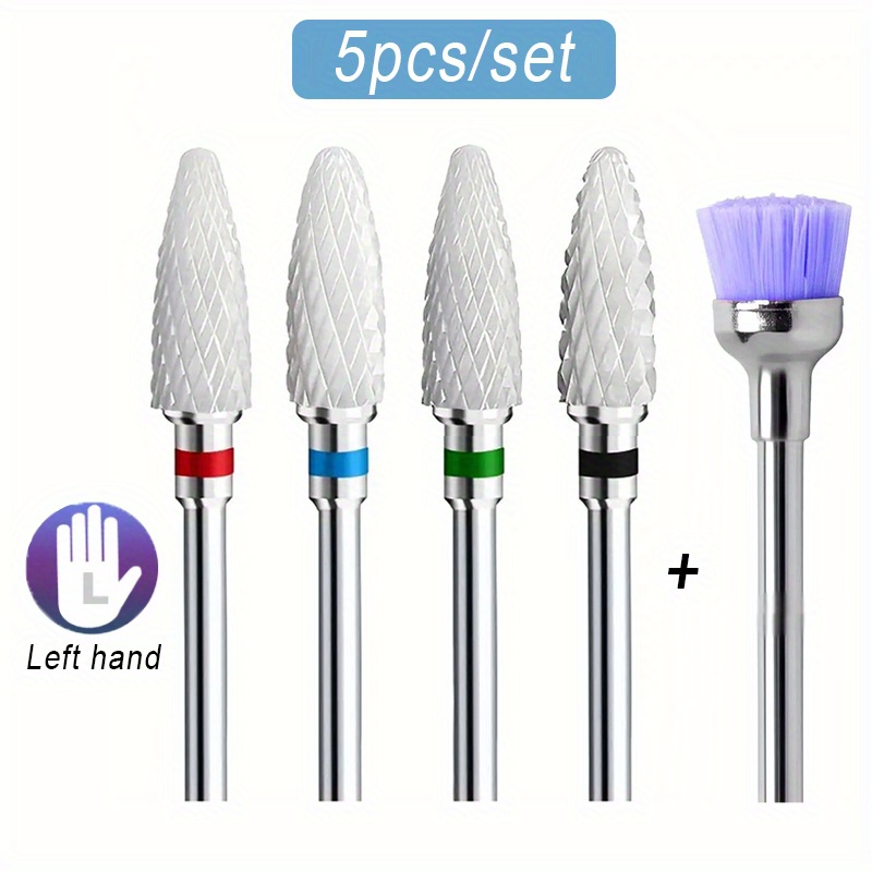 left handed ceramic nail drill bits set acrylic nail file - Temu Australia