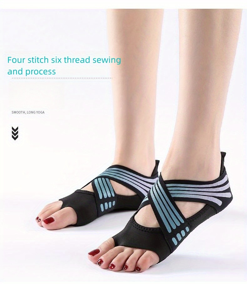 Yoga Socks Toeless Non slip Grips Straps Pilates Barre - Temu United ...