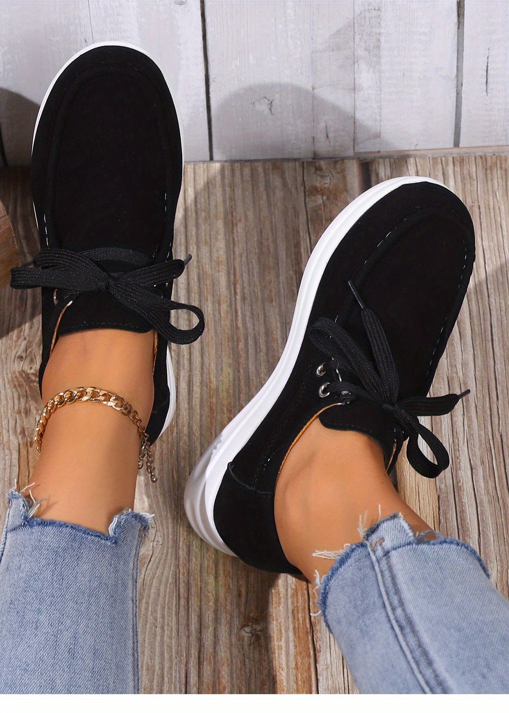 Women's Simple Lightweight Casual Walking Shoes Lace Low Top - Temu ...