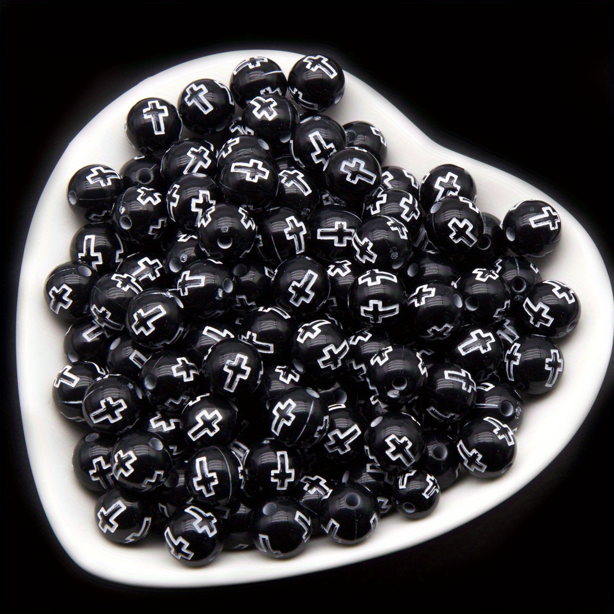 Round Beads Football Cross Etc Pattern Perfect Diy Bracelets - Temu ...