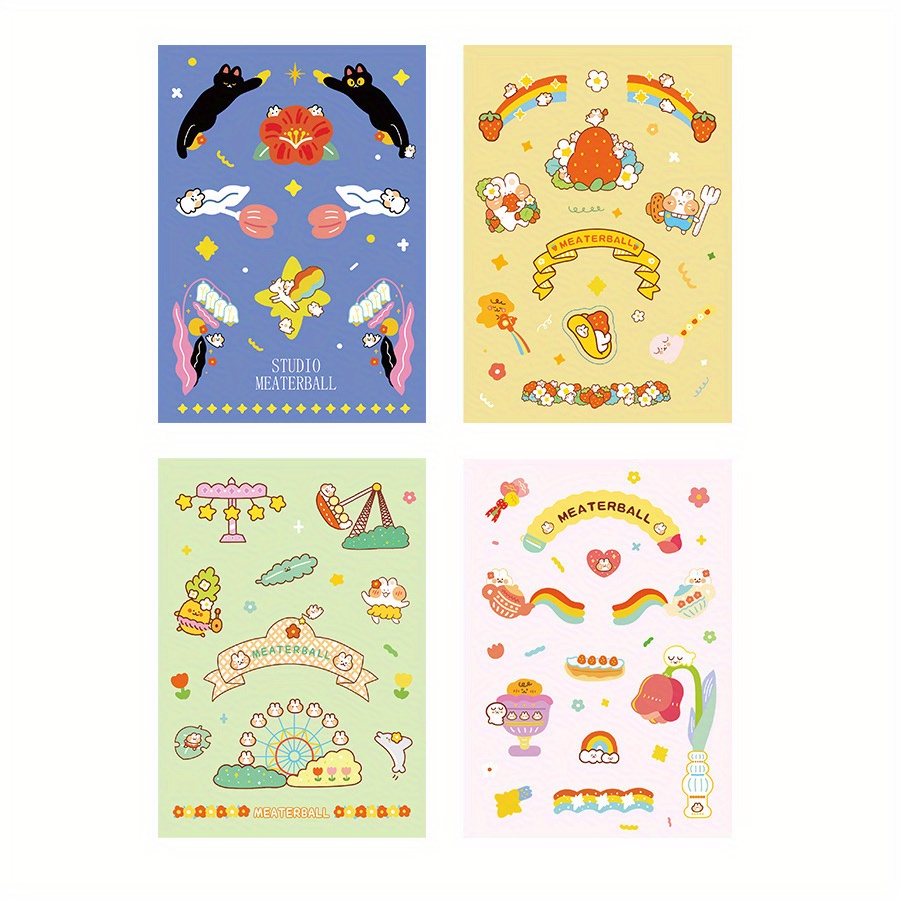 Set Stickers Cat Paradise Series Cute Cartoon Journal Diary - Temu ...