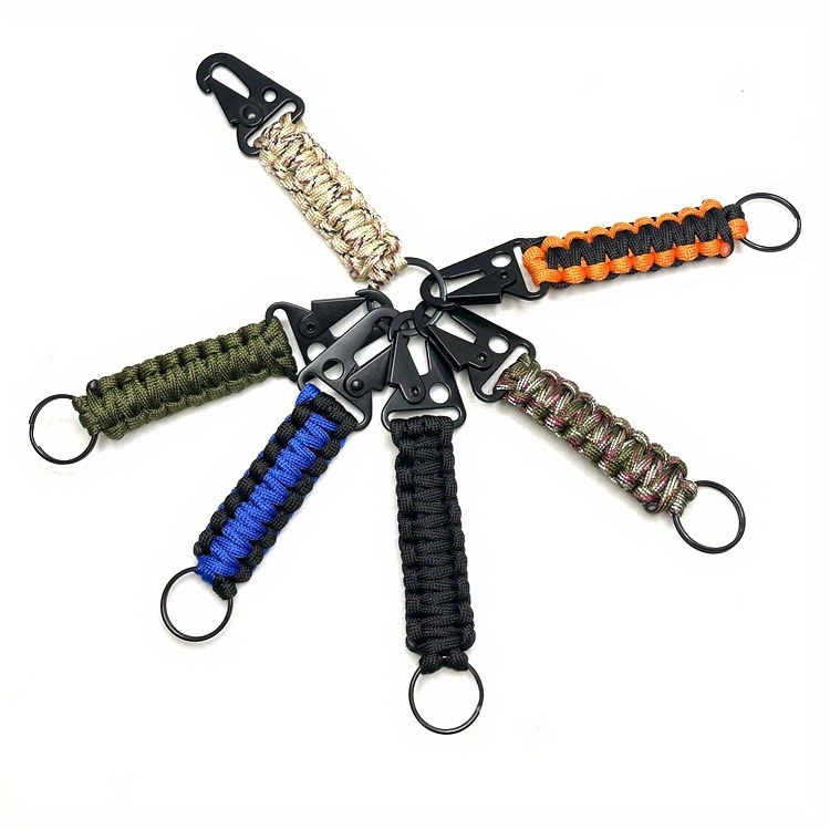 1pc paracord keychain braided lanyard strap le clip emergency survival ...
