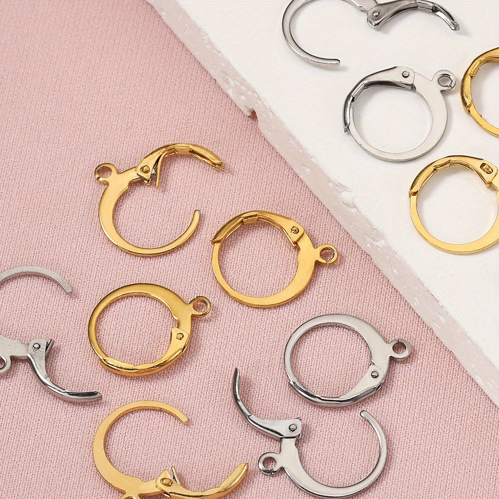 Stainless Steel Round Earrings Golden Ear Clips - Temu Canada