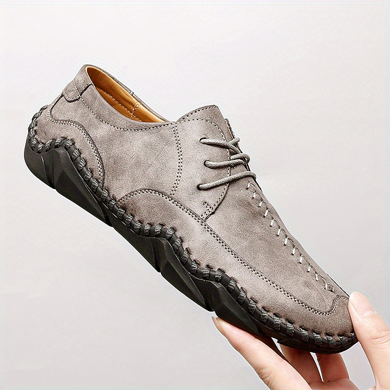Mens Leather Derby Shoes Casual Walking Shoes Lace Up Front Shoes For ...