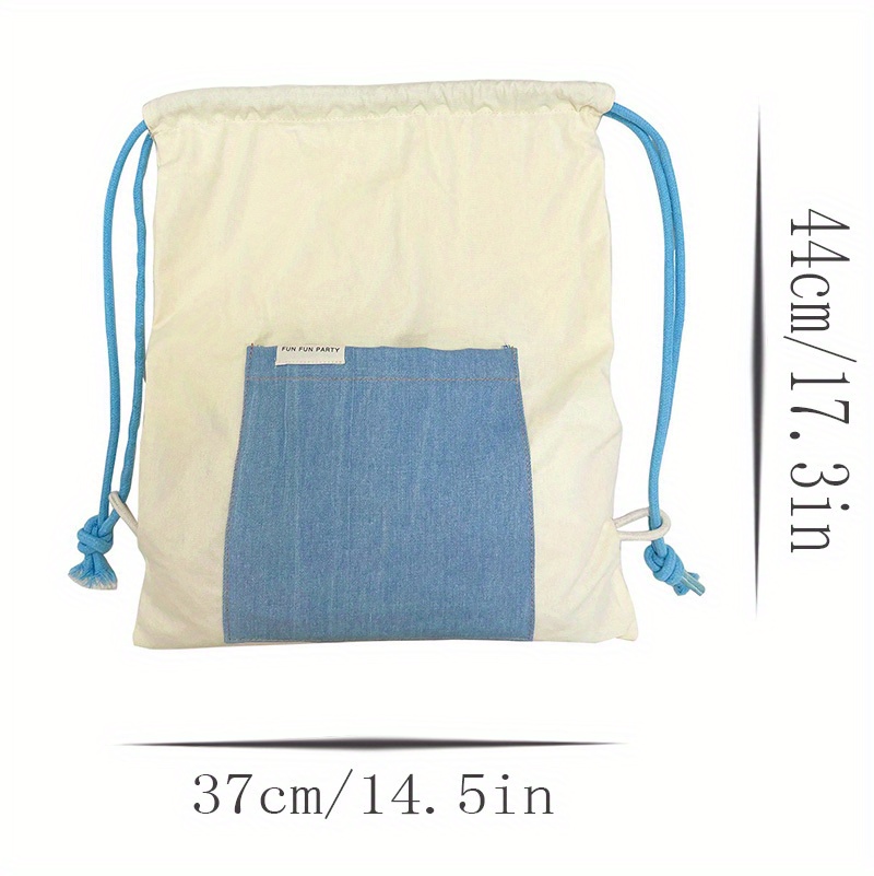 Girls Drawstring Backpack Lightweight Canvas Travel Bag - Temu Ireland