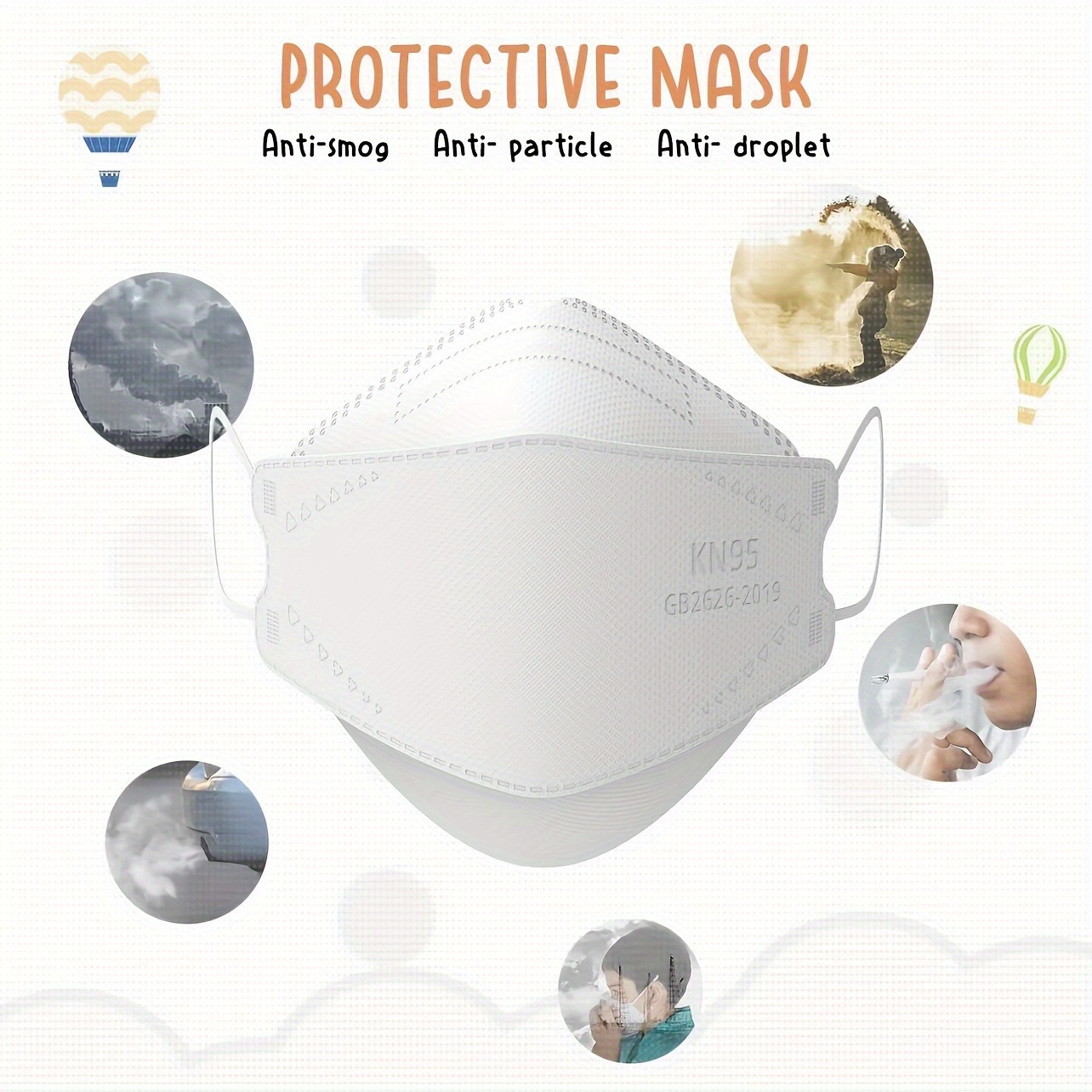 White Kn95 Disposable Face Masks Adults Teens Breathable - Temu Australia