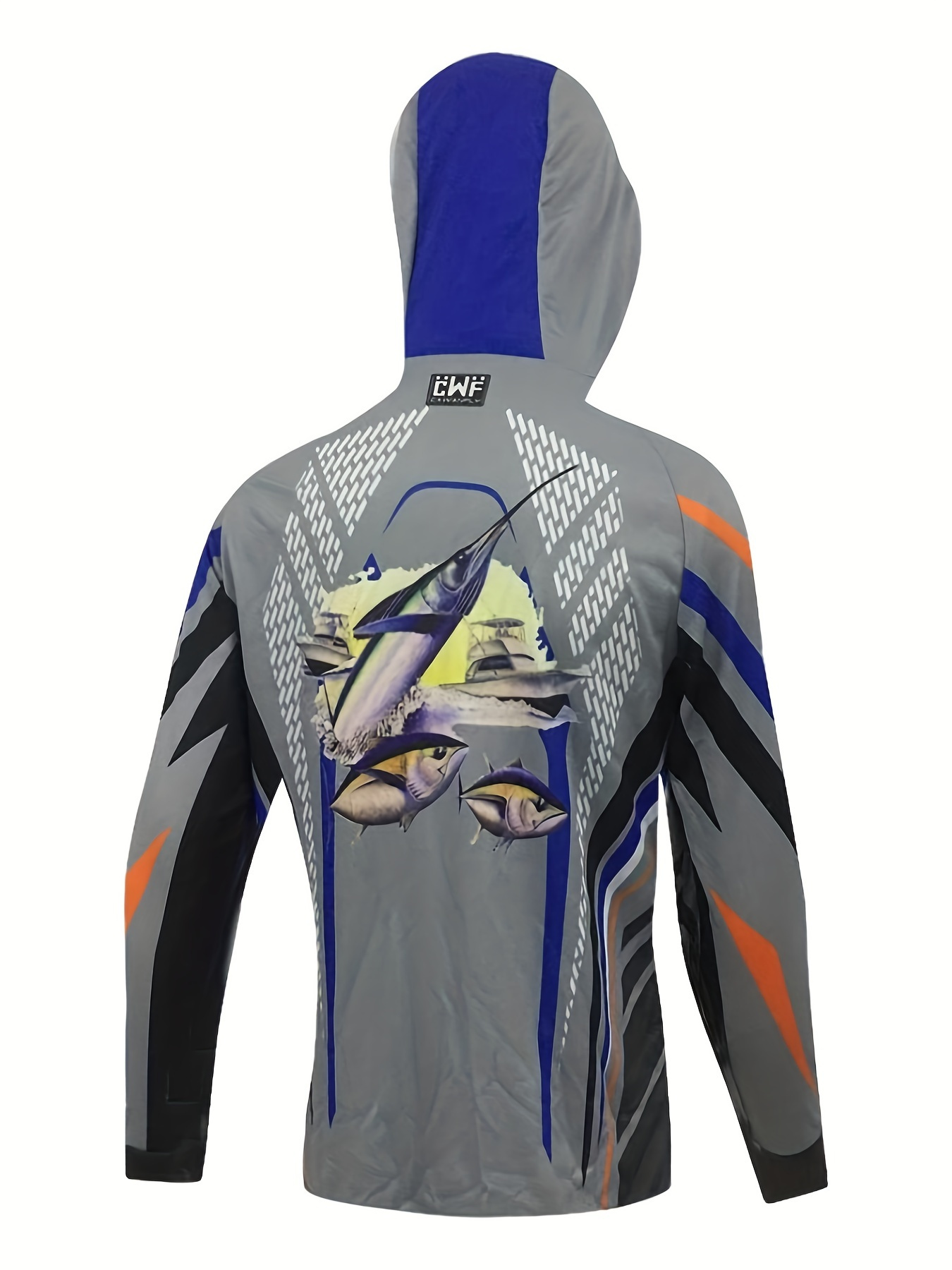 Men's Plus Size Fish Print Hoodies Sports Running Fitness Hooded Jacket ...