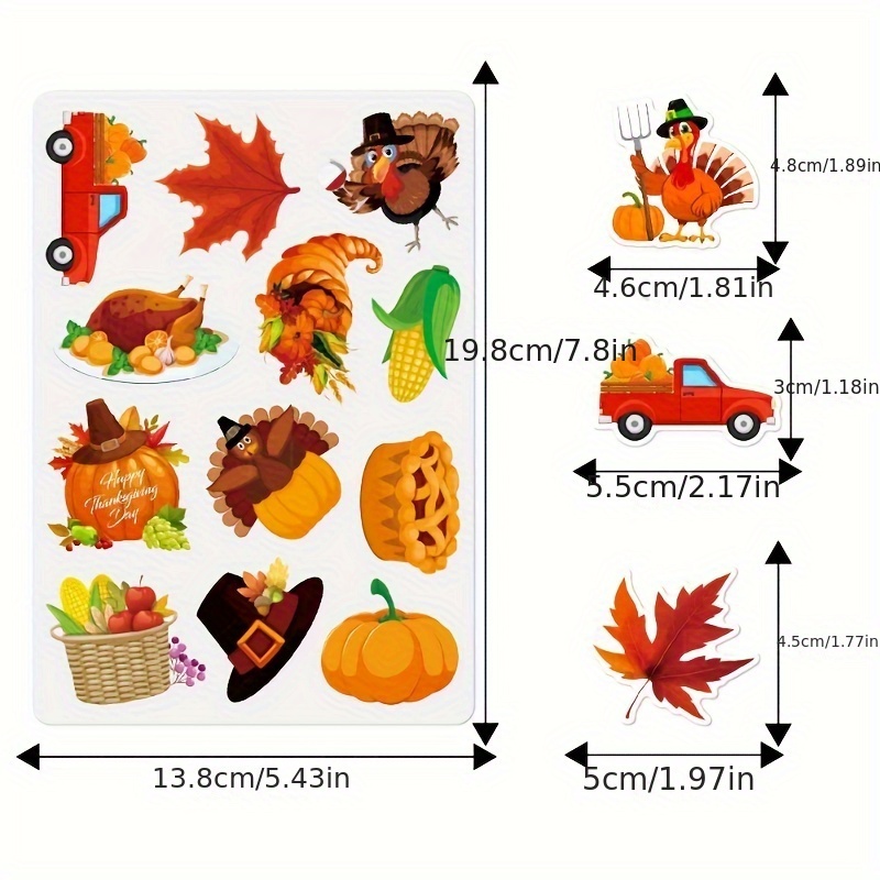 Thanksgiving Day Decoration Maple Leaf Turkey Stickers - Temu Australia