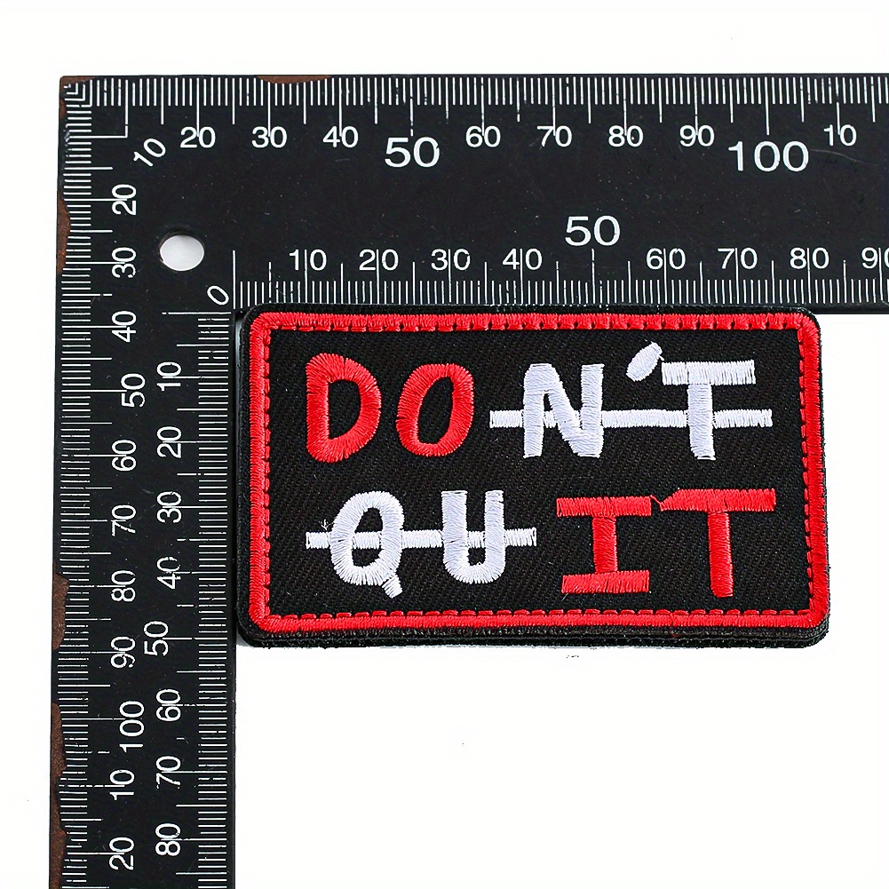 Cool Black Don't Quit Badge Embroidery Letter Patch Hook - Temu
