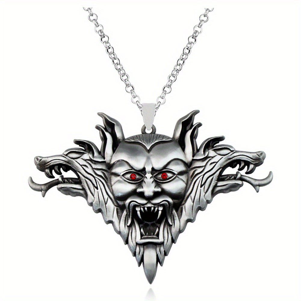 Tin Colored Ghost Head Mask Demon Wolf Head Pendant Necklace - Temu ...