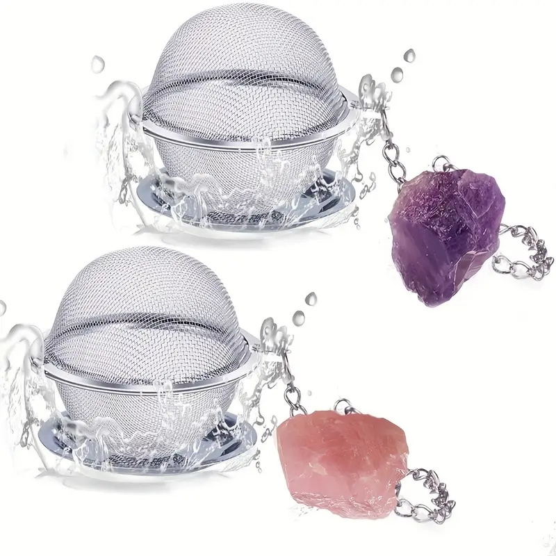 Natural Stone Purple Crystal Tea Filter Ball Tea Strainer - Temu Canada