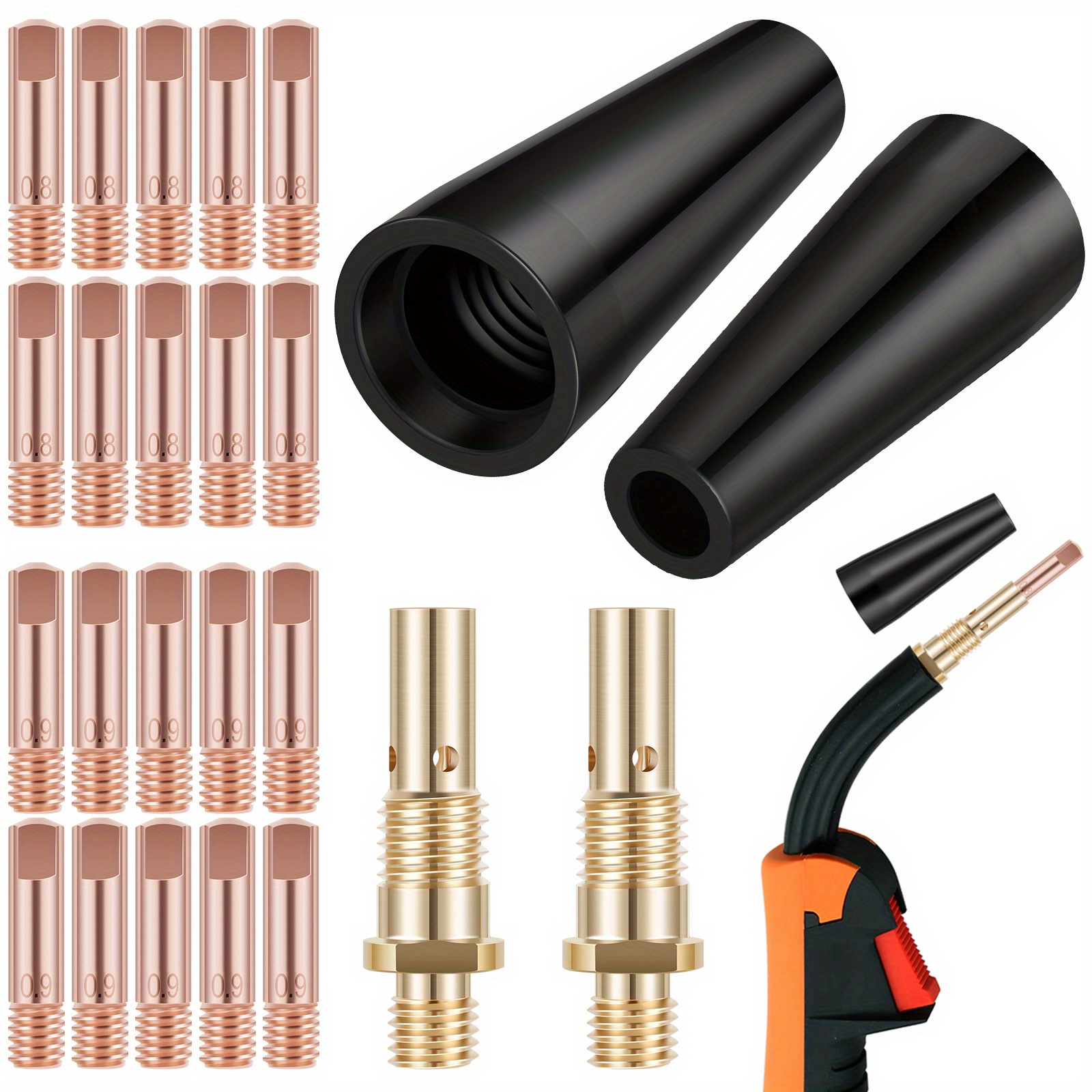 Mig Welding Kit Flux Core Gasless Nozzle Brass Welding Tip - Temu Philippines
