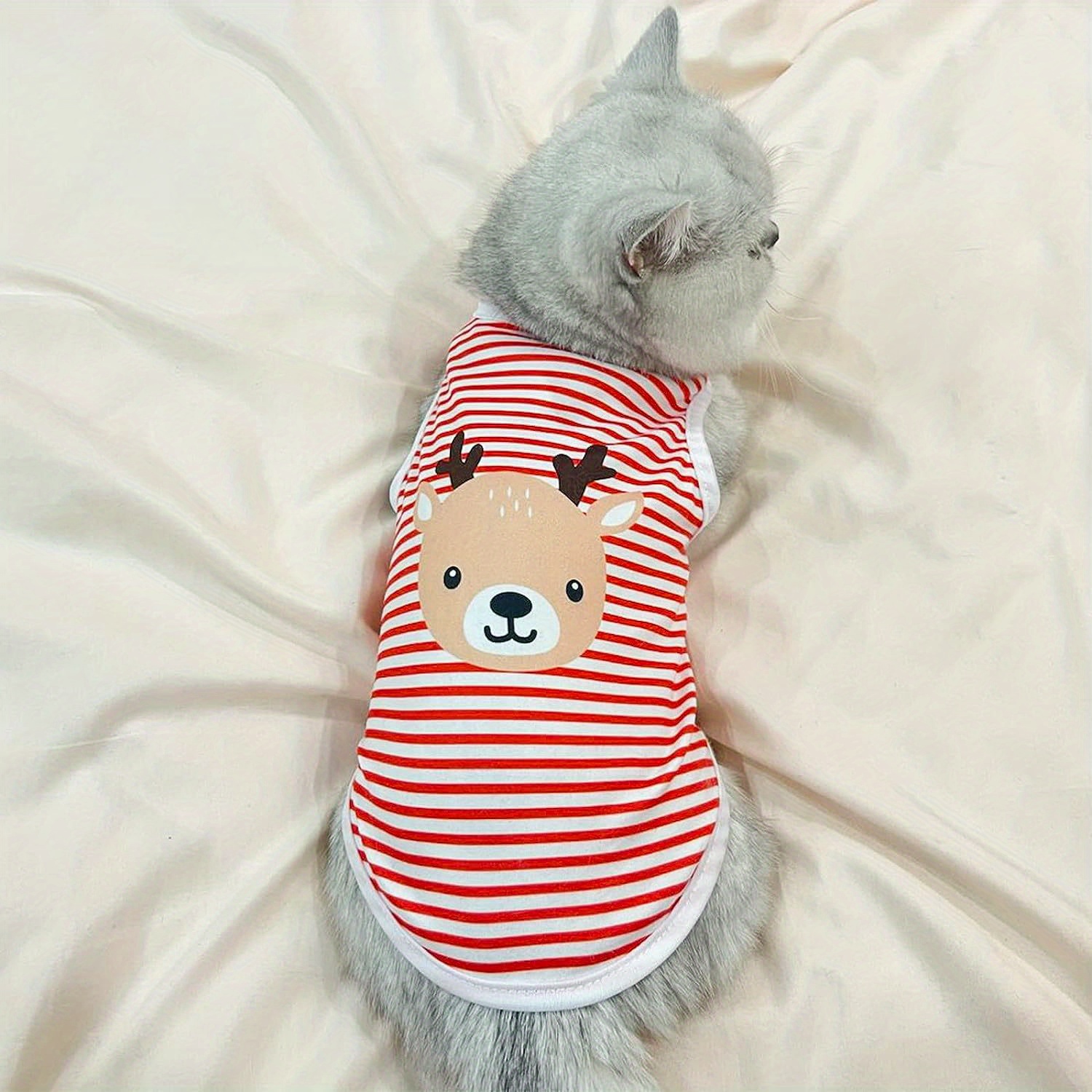 shirt dog vest cute cartoon dog summer clothes dog striped sleeveless t ...