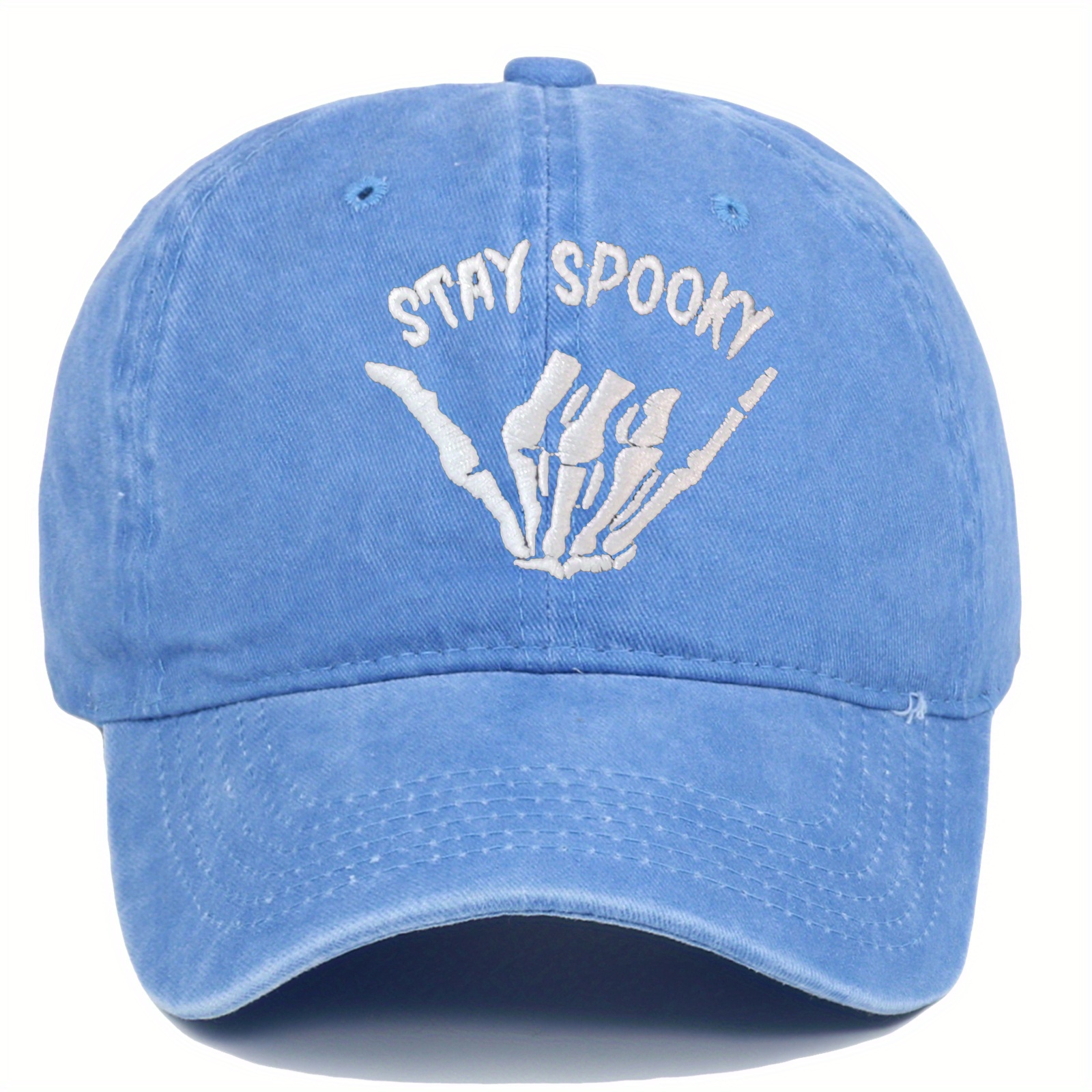 1pc Letter Pattern Baseball Cap Adjustable Vintage Retro Skeleton Hand ...