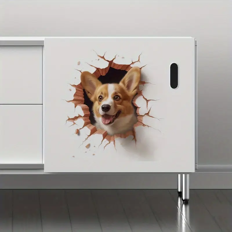 1 개 3d 고양이 벽 스티커 귀여운 새끼 고양이와 강아지 자체 접착 벽 스티커 침실 욕실 거실 베란다 홈 Temu