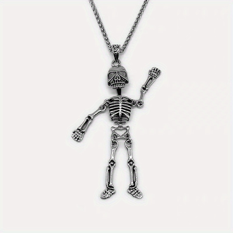 Gothic Hip Hop Retro Dark Skull Skeleton Necklace Men Women - Temu New ...