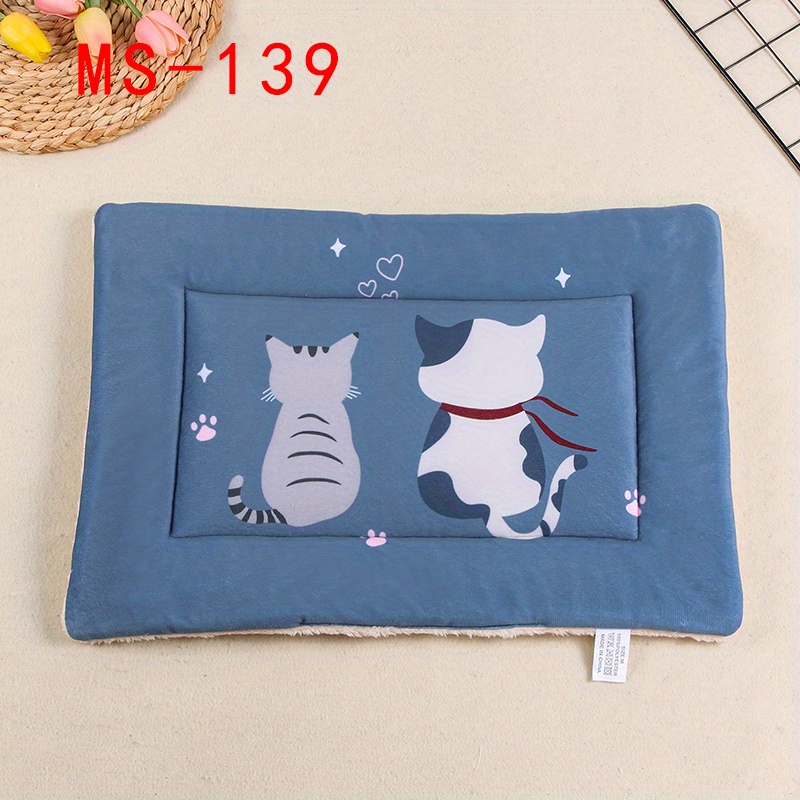 Two Cats Printed Pet Mat Thickened Season Cat Sleeping - Temu Canada