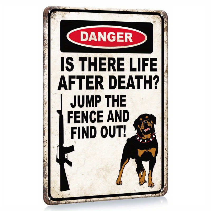 Funny Humor Metal Sign Warning Tin Signs Life Death Dog Pet - Temu